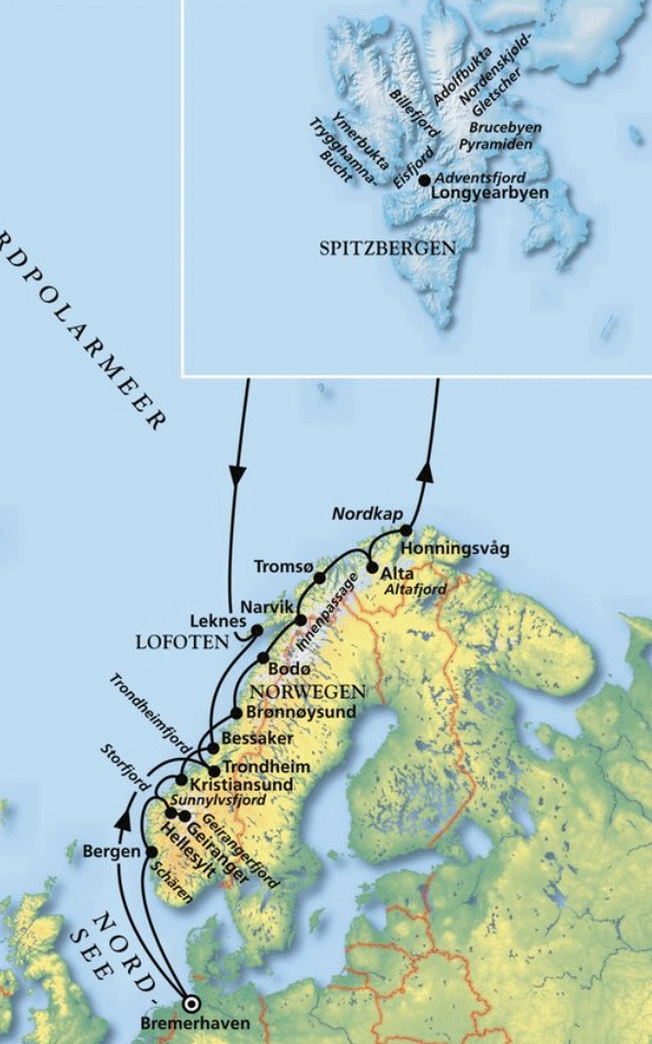 MS Amadea 12.07.2027 - Norwegens schönste Seiten bis Spitzbergen, AMA546