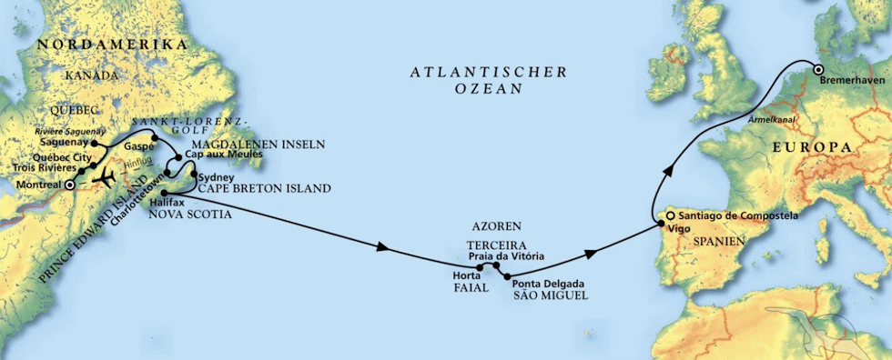 MS Amadea 17.09.2027 - Von Montreal bis Bremerhaven mit Azoren, AMA552