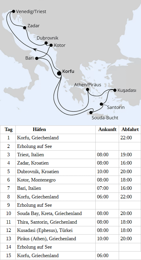 AIDAblu 07.10.2028 - 14 Tage Adria & Griechenland ab Korfu 1 - AIDA
